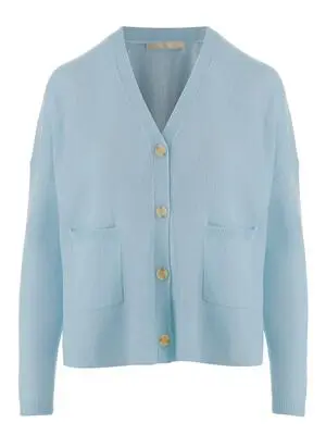 ALLUDE Wool And Cashmere Cardigan - Light Blue