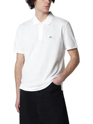 C.P. COMPANY Polo Shirt With Logo Patch - White