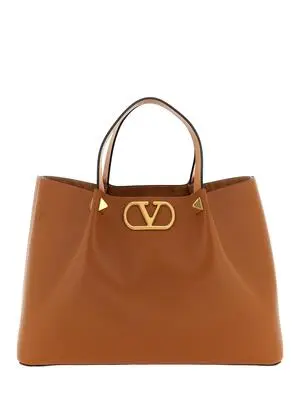 Valentino Garavani Vlogo Signature Medium Shopping Bag - Brown