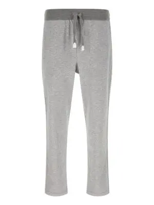 Brioni Piqué Cotton Joggers - Gray