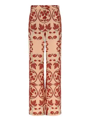 F.R.S FOR RESTLESS SLEEPERS Elena Printed Silk Twill Pants