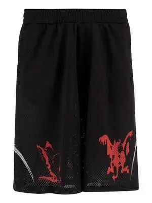 44 LABEL GROUP Y2 K Cotton Shorts - Black