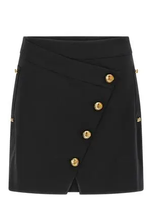 ELISABETTA FRANCHI Mini Skirt With Jewel Button Closure