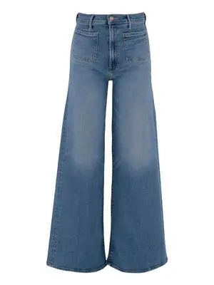 MOTHER Wide Leg Jeans In Stretch Cotton Blend - Denim
