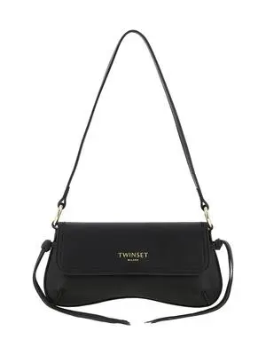 Twin-set Leather Shoulder Bag - Black