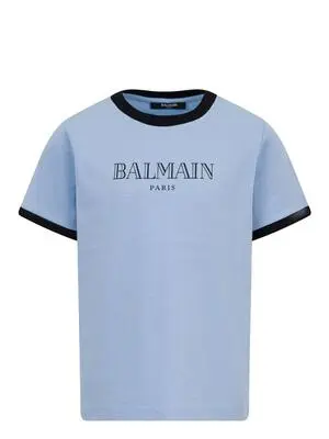 Balmain Logo T-shirt - Baby Blue