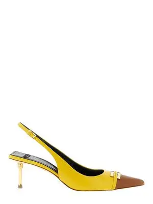 Elisabetta Franchi Leather Slingbacks - Yellow