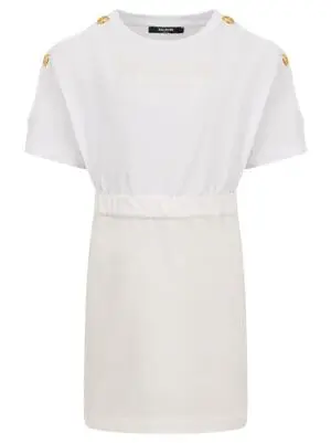 Balmain Dress With Logo - White