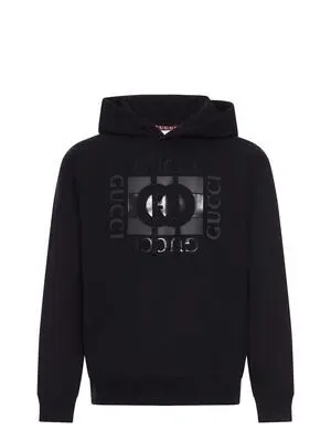 Gucci Brushed Cotton Jersey Hoodie With Logo - Black