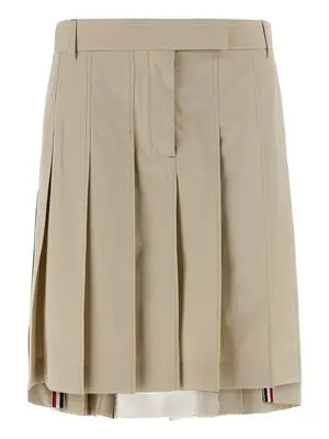 Thom Browne Pleated Mini Skirt - Beige