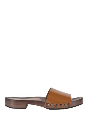 Miu Miu Patent Leather Clogs - Caramel