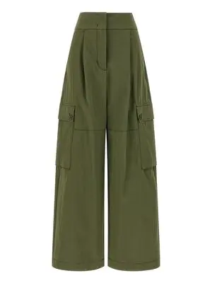MAX MARA Washed Gabardine Cotton Blend Trousers
