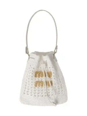 Miu Miu Crochet Raffia Bag - Bianco+naturale