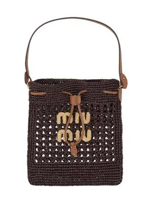 MIU MIU Crochet Raffia Handheld Bag