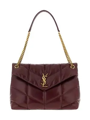 Saint Laurent Puffer Shoulder Bag - Bordeaux