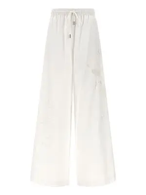Ermanno Scervino Lace Insert Wide Leg Trousers - White