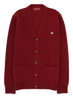 Gucci Logo Cardigan - Bordeaux