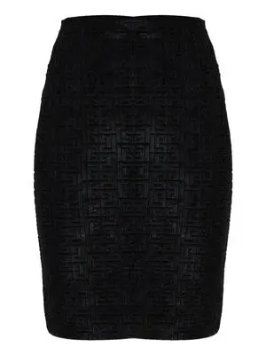 Balmain Monogram Midi Skirt - Black