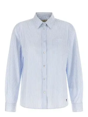 Max Mara Striped Cotton Poplin Shirt - Light Blue
