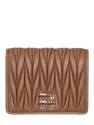 Miu Miu Matelassé Card Holder - Caramel