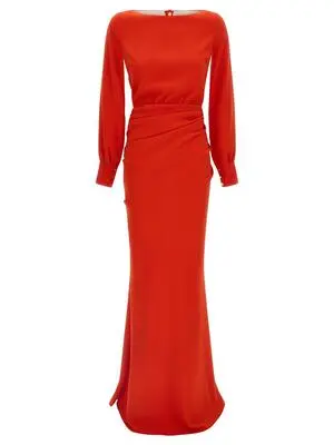 Elisabetta Franchi Long Crêpe Dress - Red