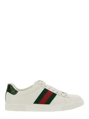 Gucci Ace Sneaker With Web Detail - White