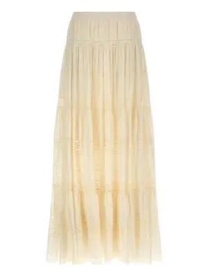 Ermanno Scervino Lace Insert Maxi Skirt - White