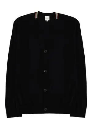 Paul Smith Signature Stripe Merino Wool Cardigan - Black