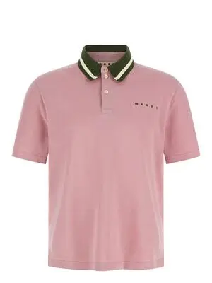 Marni Piqué Cotton Polo Shirt - Pink