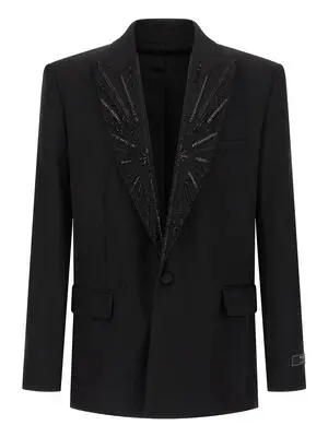 Balmain Crystal Blazer - Black
