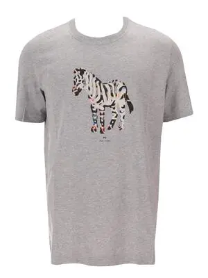Paul Smith Reg Fit T Shirt Zebra Large - Grey Melange