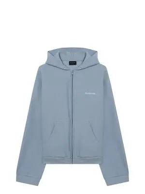 Balenciaga Regular Fit Zip Hoodie - Light Blue