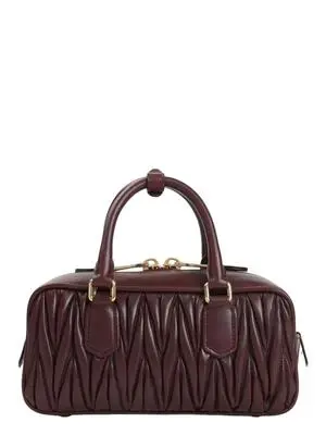 Miu Miu Matelassé Top Handle Bag - Bordeaux