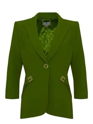 Elisabetta Franchi Double Layer Stretch Crêpe Jacket - Aloe