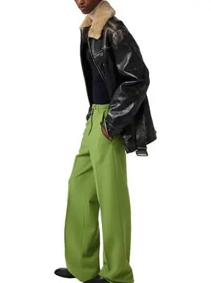 Miu Miu Pantaloni Punto Stoffa - Verde