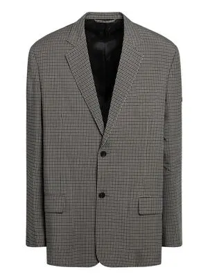 Balenciaga Single-breasted Gingham Lyocell Jacket - Green