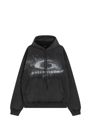 Balenciaga Faded Crayon Loop Oversize Hoodie Black