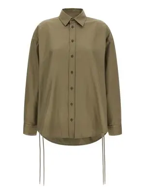 Balenciaga Lace-Up Cotton Shirt Green