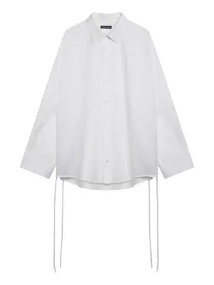 Balenciaga Cotton Poplin Shirt With Lace-up Detail - White