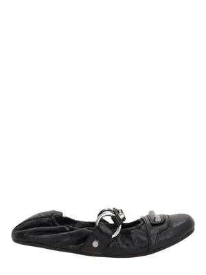 Balenciaga City Leather Ballerinas - Black