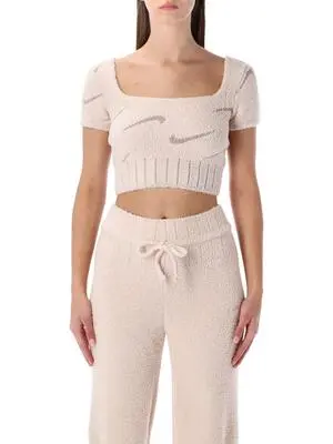Nike Sportswear Phoenix Bouclé Crop Top - Silt Red Rose