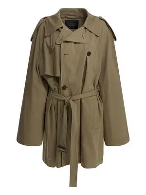 Balenciaga Short Trench Coat In Explorer - Beige