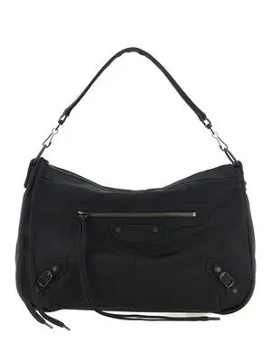 Balenciaga Le City Moto Medium Shoulder Bag - Black