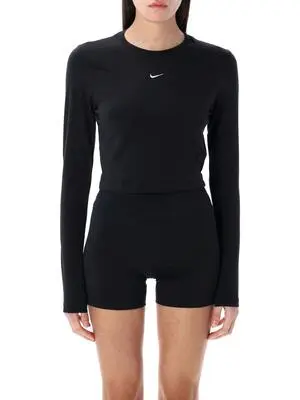 Nike Cropped Long Sleeve Top - Black