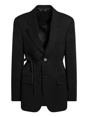 Balenciaga Single-breasted Jacket With Tie Detail - Black