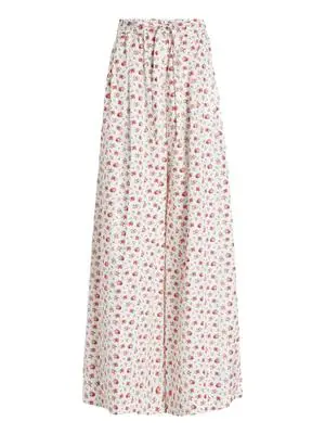 Dolce & Gabbana Roses Print Cotton Pants - White
