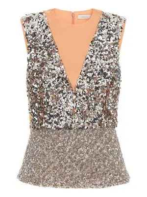 Rabanne Sequin Embellished Top - Pink