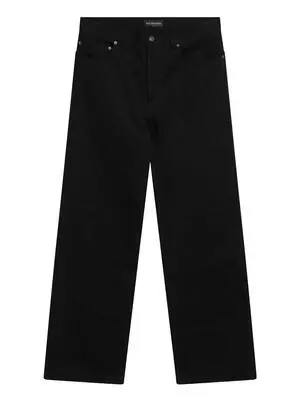 Balenciaga Cotton Denim Trousers - Black