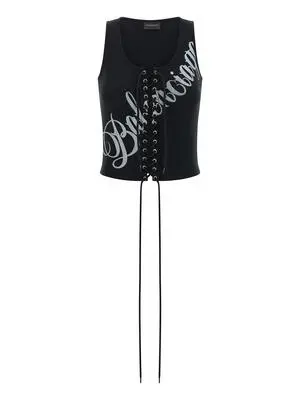 Balenciaga Lace-up Top - Black