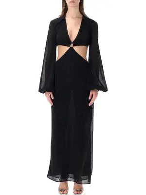 Oseree Lumière Cut-out Long Dress - Black